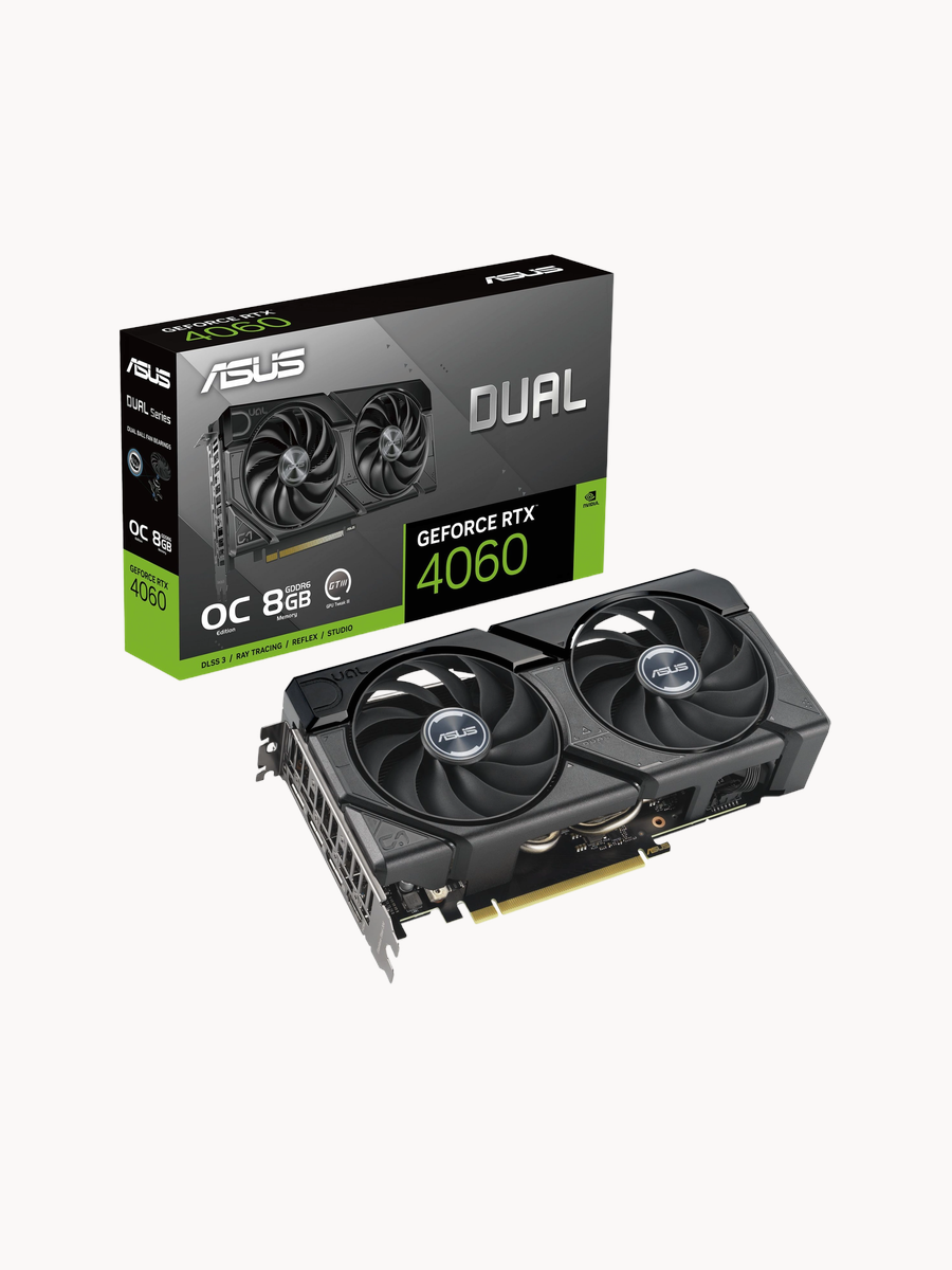 Видеокарта ASUS DUAL NVIDIA GeForce RTX4060 EVO, 8GB GDDR6, черный