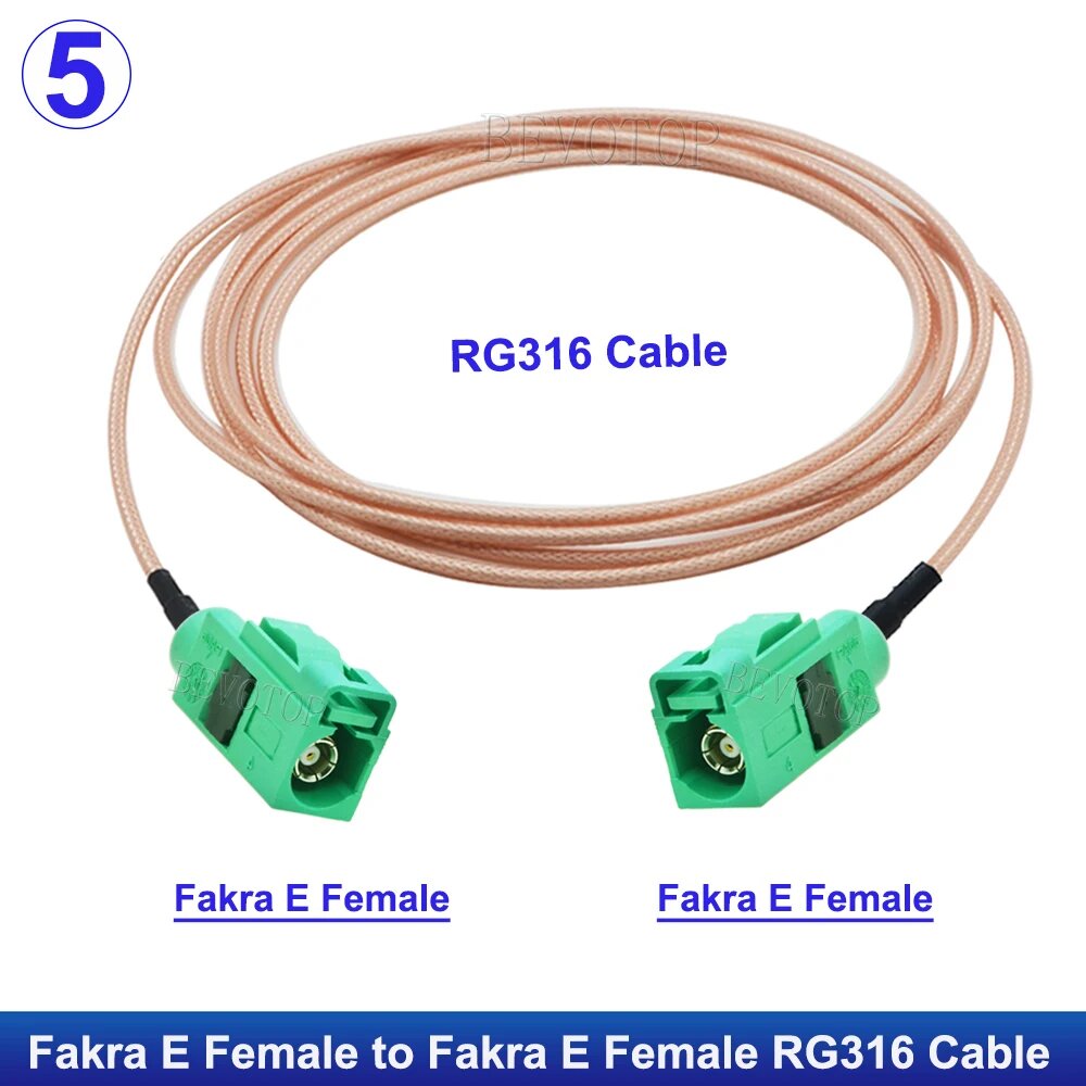 RG316 Fakra E Female to Fakra E Female, 3M, Цвет: Fakra E