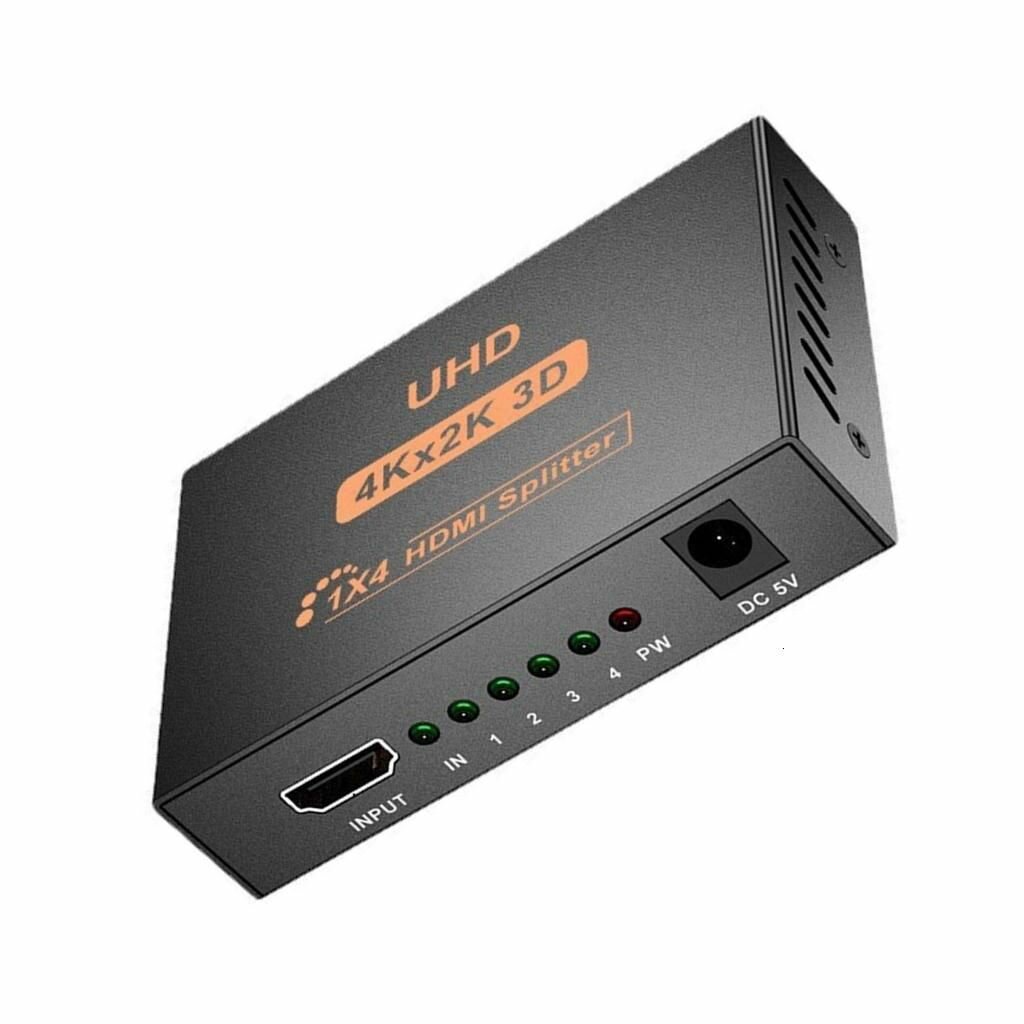 HDMI-сплиттер 1 вход 4 выхода с поддержкой 3D, четким разрешением 3840x2160, plug and play
