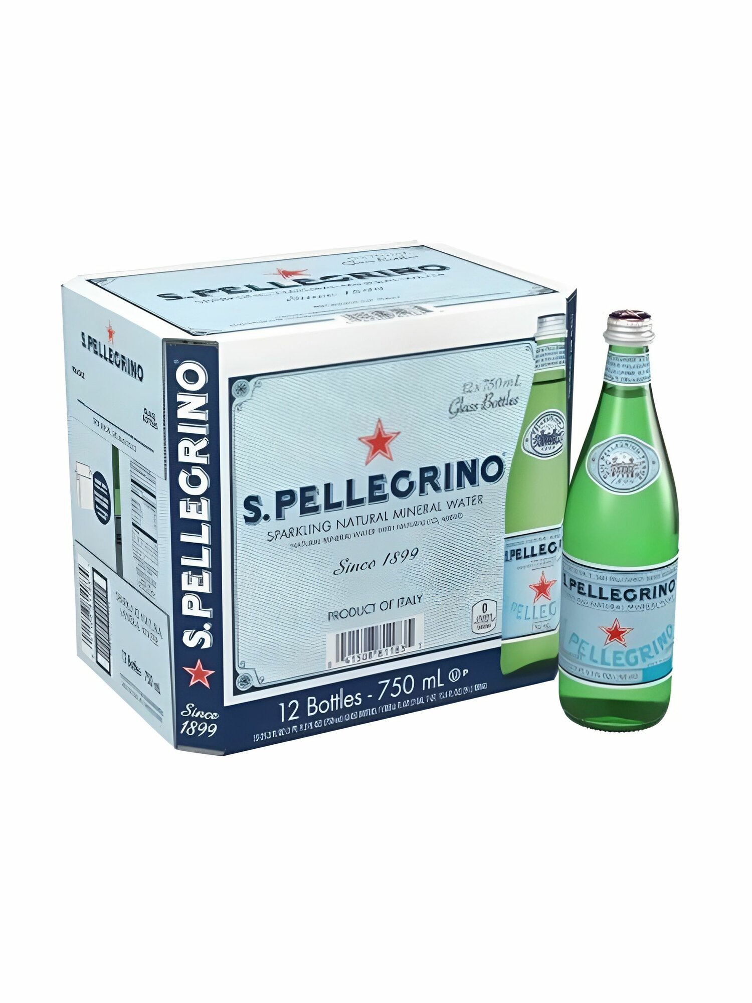 Вода San Pellegrino минеральная, газированная, 0.75 л х 12 шт