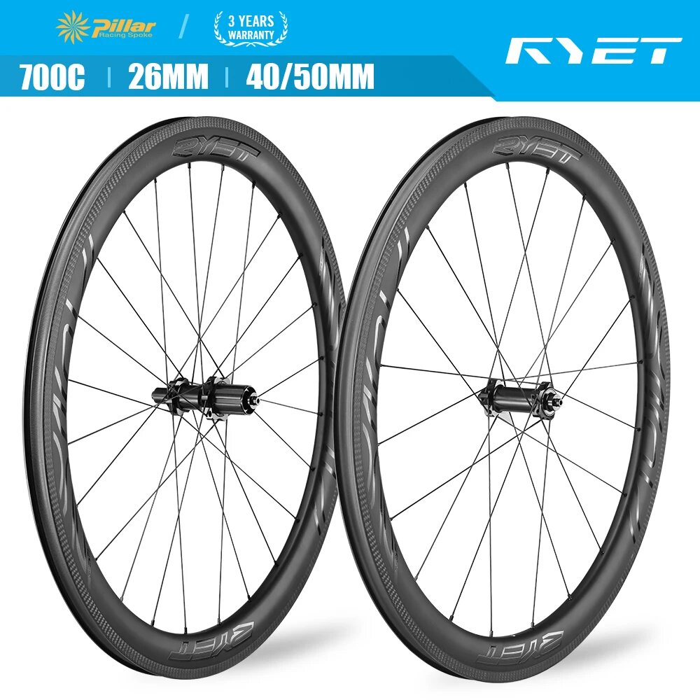RYET 700C карбоновые колеса 50 мм, 2015, Alloy Hub HG, RYET LOGO, Normal Bearing UD