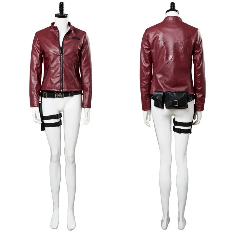 Костюм Remake Claire Redfield, искусственная кожа, взрослые XXL