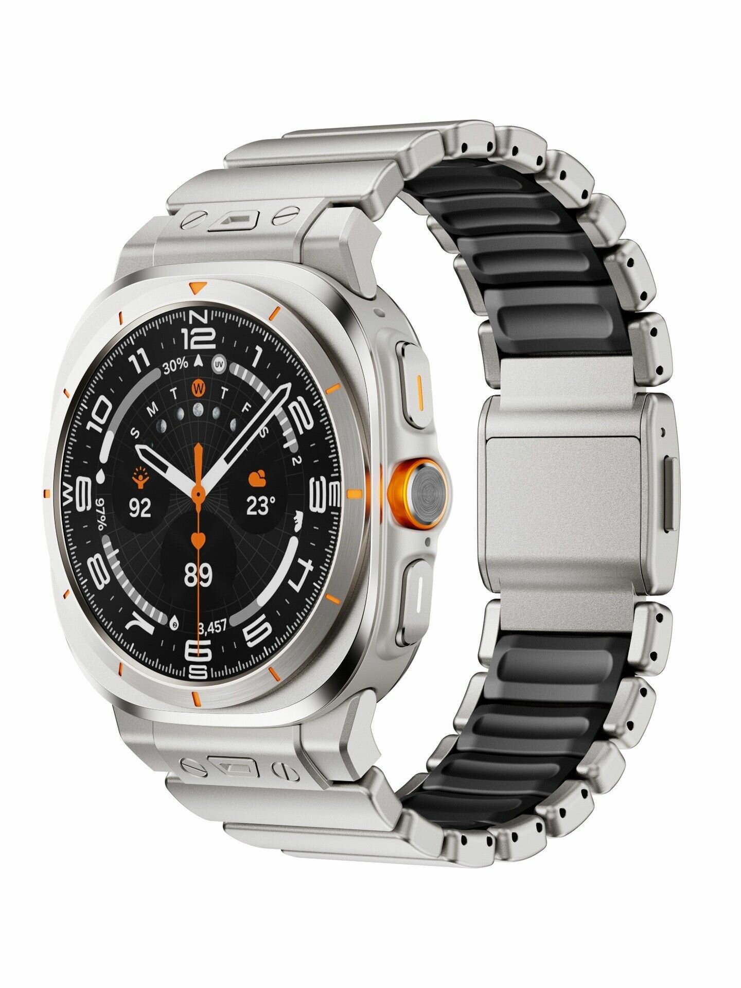 Титановая лента для Samsung Galaxy Watch Ultra 2025 , для Samsung Galaxy Watch 8 металлический резиновый браслет