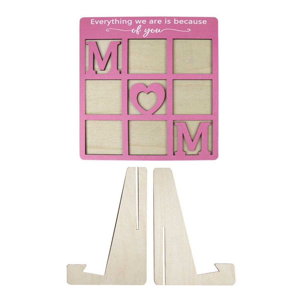 Мама папа 3D деревянная фоторамка Коллаж 9 Слот Семейный картин