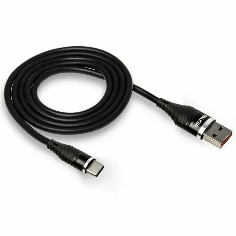 Кабель USB Lightning WALKER C110, черный, в упаковке, для iPhone и устройств