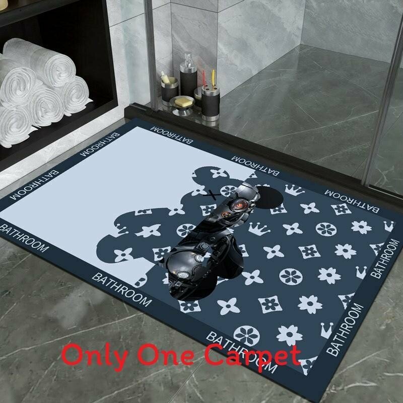 Ковровое покрытие диатомовая грязь большая с округлыми углами и рисунком древесной текстуры для современного дома медведь