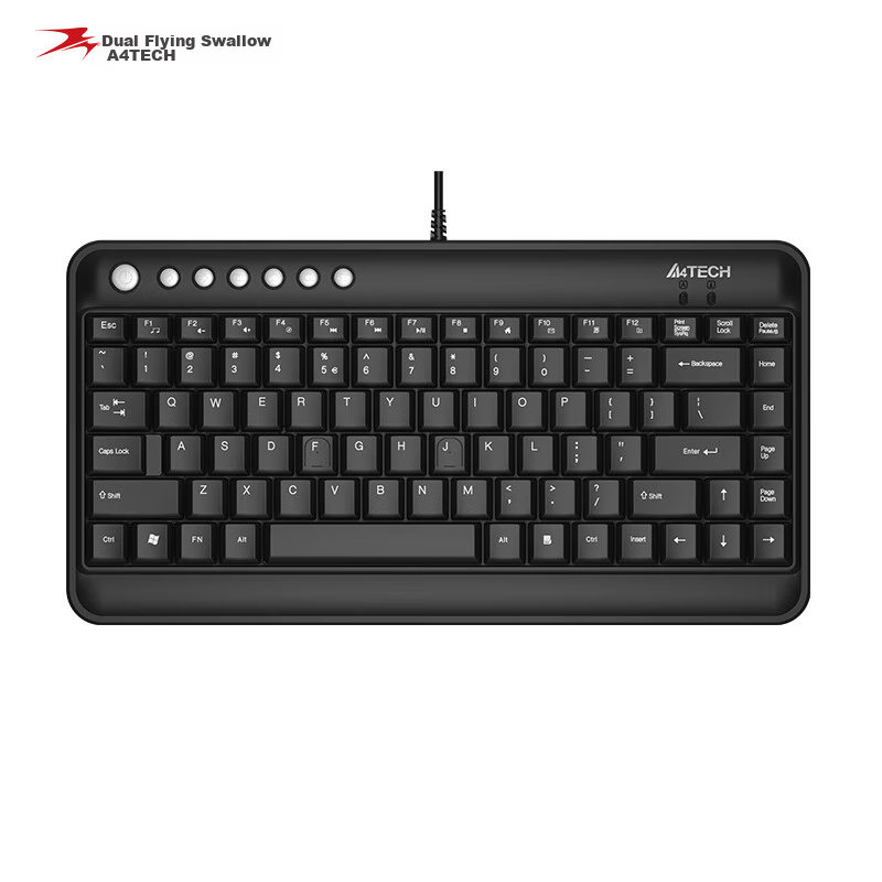 A4TECH KL-5 Wired Keyboard, Membrane Laptop External Desktop Computer Office Typing Short Small Keyboard, USB Interface, Black
