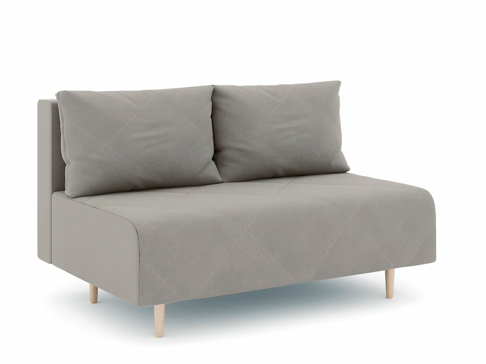 Диван Милли мини 2-х местный без локтей, без механизма трансформации, велюр Зара Лайт Браун 05