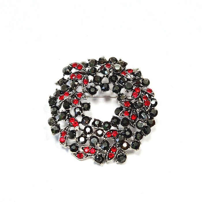 Брошь, фианит, кристаллы Swarovski