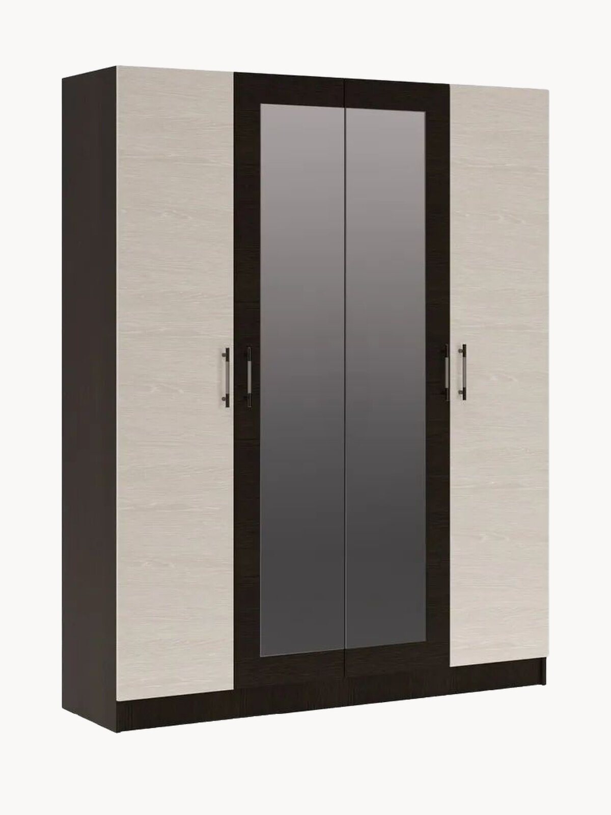 Шкаф распашной с зеркалом "Уют-4" 160х190 см, Венге/Дуб Лоредо, ВМ-Мебель