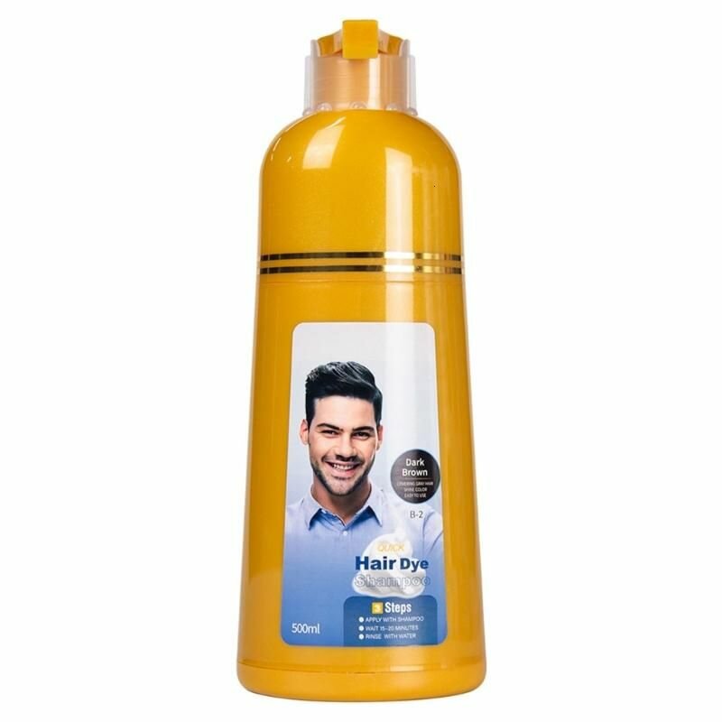 Шампунь-краска для волос 500 мл черный, Темно - коричневый