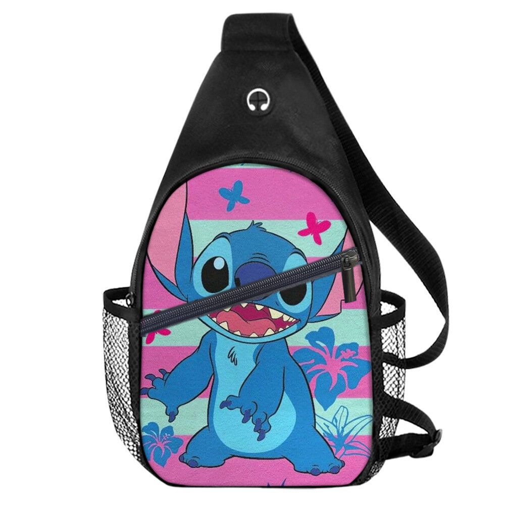 Хит продаж, нагрудная сумка Stitch, сумка через плечо с трансграничной анимацией, периферийные устройства, 3D цифровая цветная печать, простая сумка через плечо
