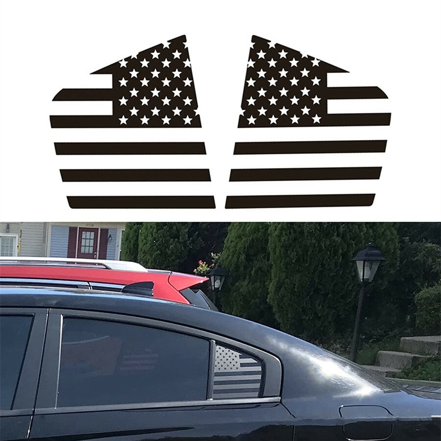 Наклейка на боковое стекло Dodge Charger 2011-2022 с американским флагом