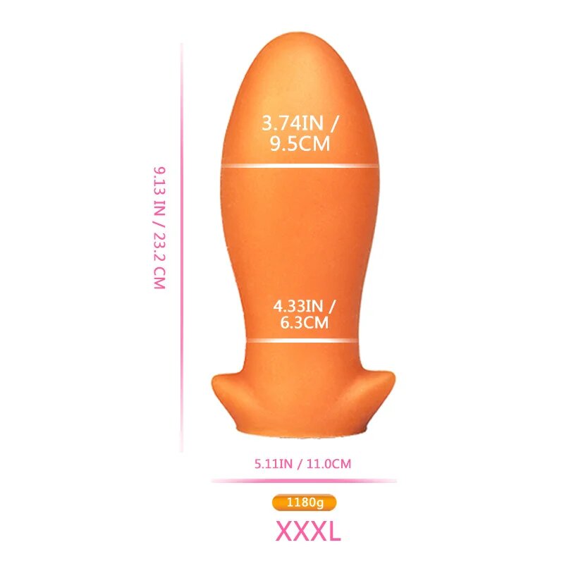 Большой анальный тампон-массажер из жидкого силикона в форме драконьего яйца, мягкий и Gold XXXL