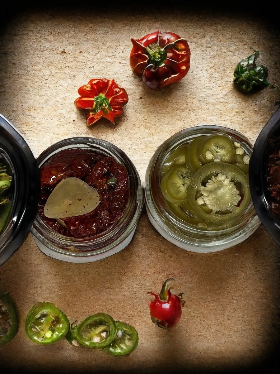 Вяленые помидоры и халапеньо ручной работы! каждая по 250 г