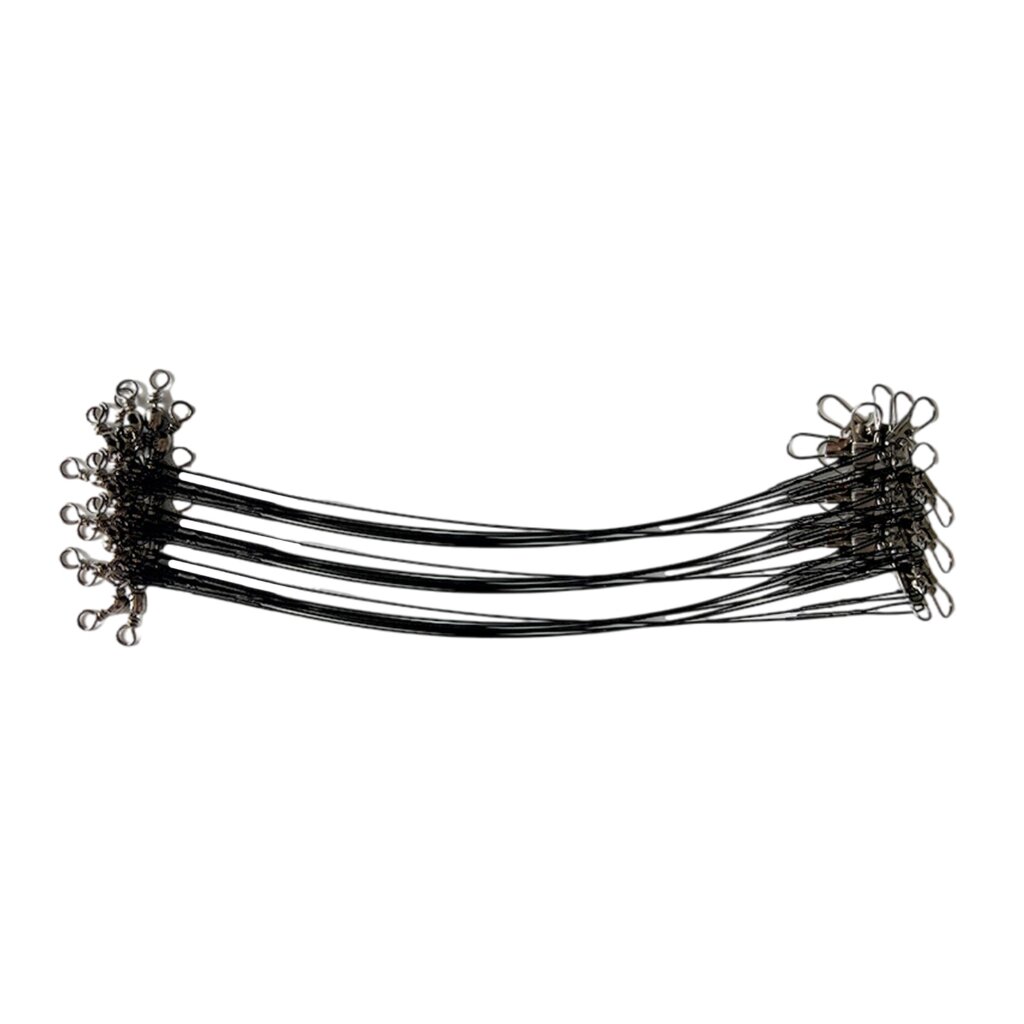 40шт Рыболовная леска из антибайтовой стали Стальной поводок с вертлюгами Рыболовный поводок Проволочное соединение для приманок Приманок оснастки Крючка