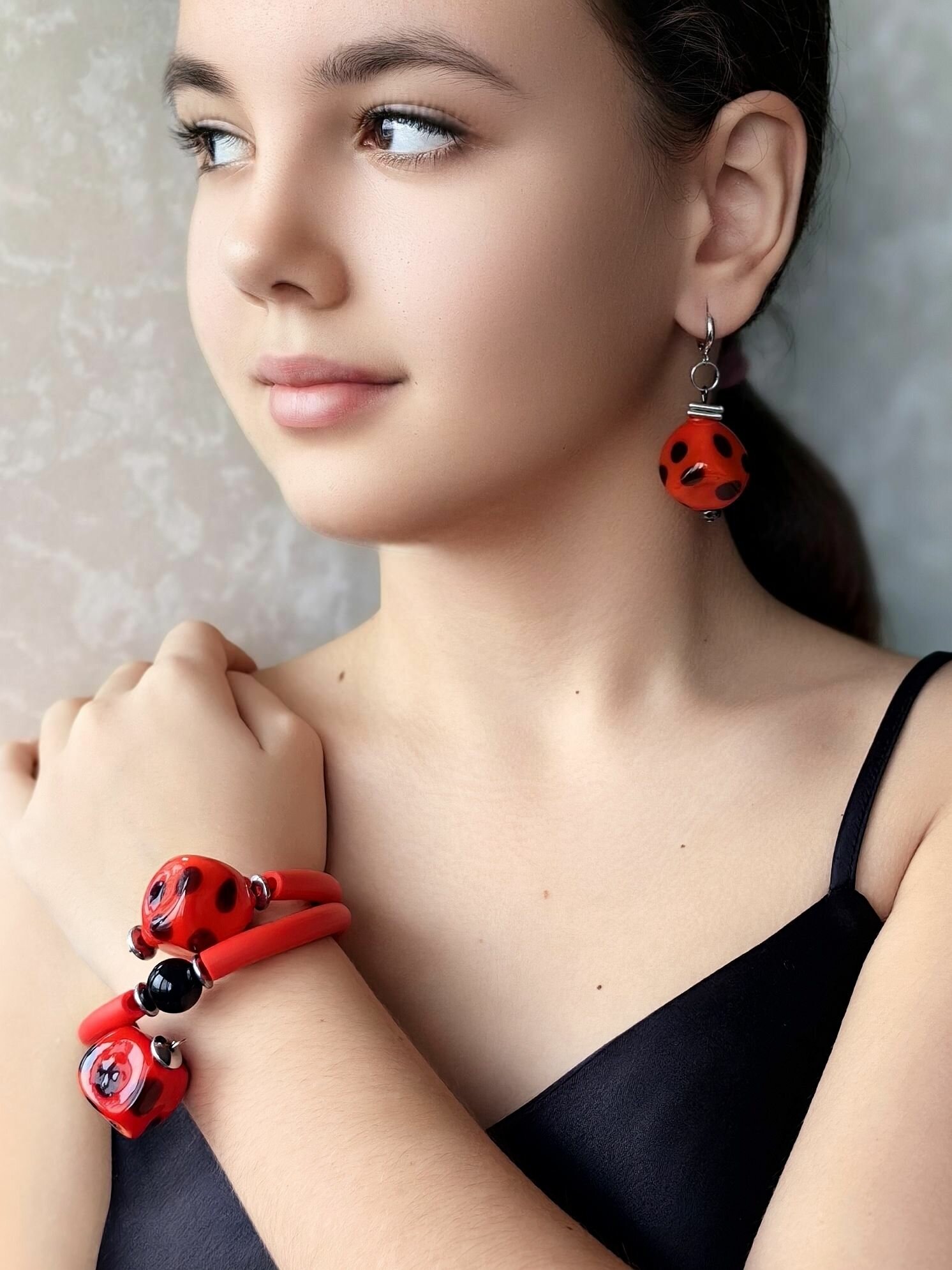 Серьги, стекло