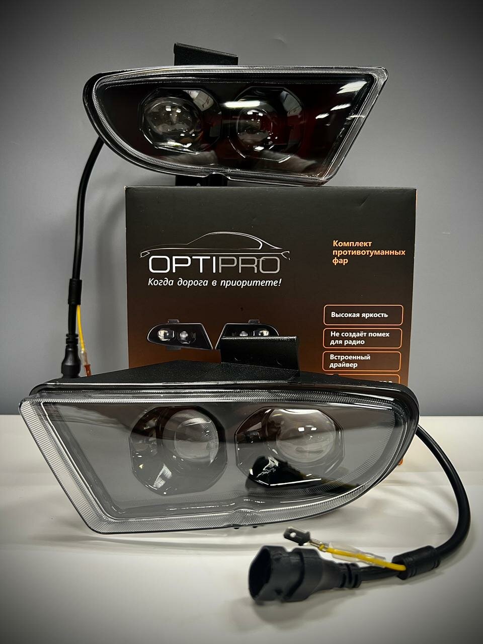 Противотуманные LED фары светодиодные для Hyundai Accent Tagaz - ближний+дальний - Противотуманки на Хендай Акцент - тагаз