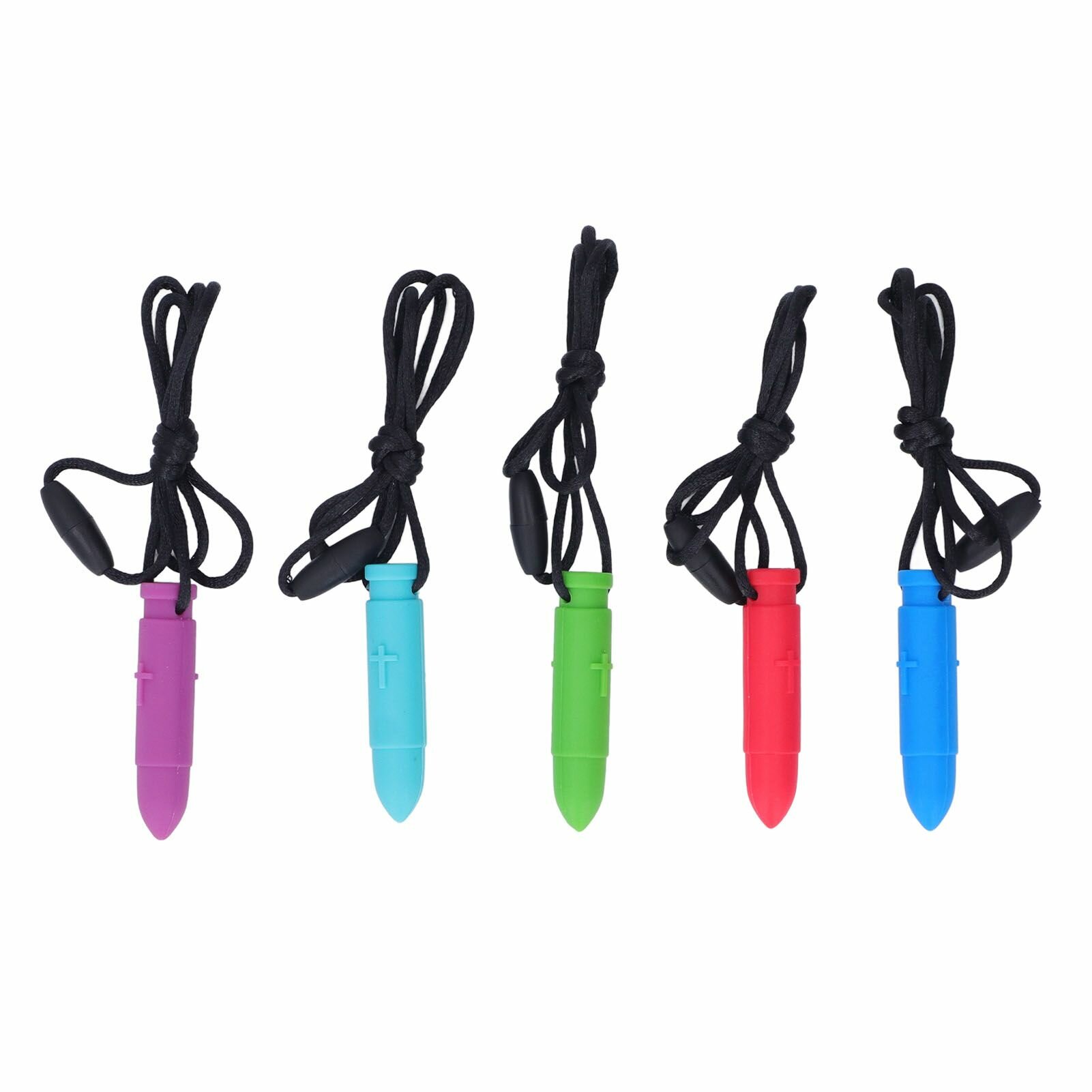 Набор из 5 штук жевательных ожерелий для малышей, портативная силиконовая игрушка на подвеске для облегчения зубной боли