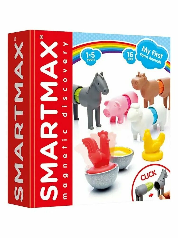 Магнитный конструктор для мальчиков, девочек и малышей/SmartMax конструктор "мои первые домашние животные", 1-5 лет