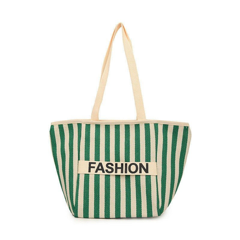 Стильная полосатая сумка через плечо для детей с большим объемом и модным дизайном, зеленая