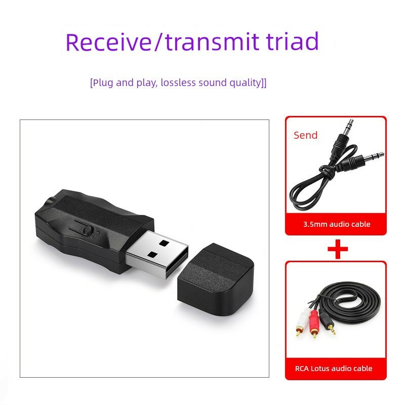 Bluetooth-аудиопередатчик для настольного компьютера, телевизора, проектора, беспроводных наушников, аудиоприемник 3,5