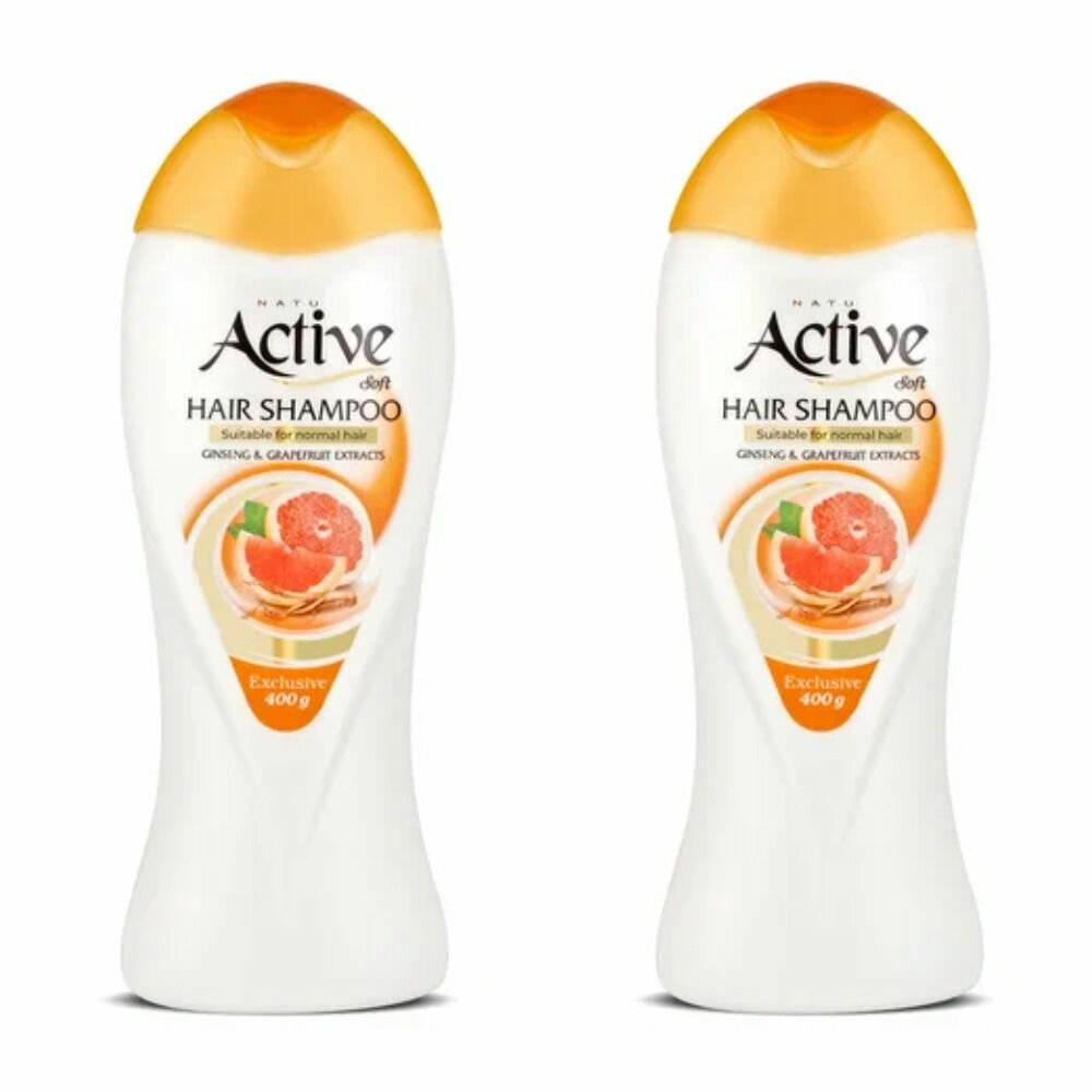 Active Шампунь для нормальных волос, Грейпфрут и Женьшень, Natural, 400 мл, 2 шт
