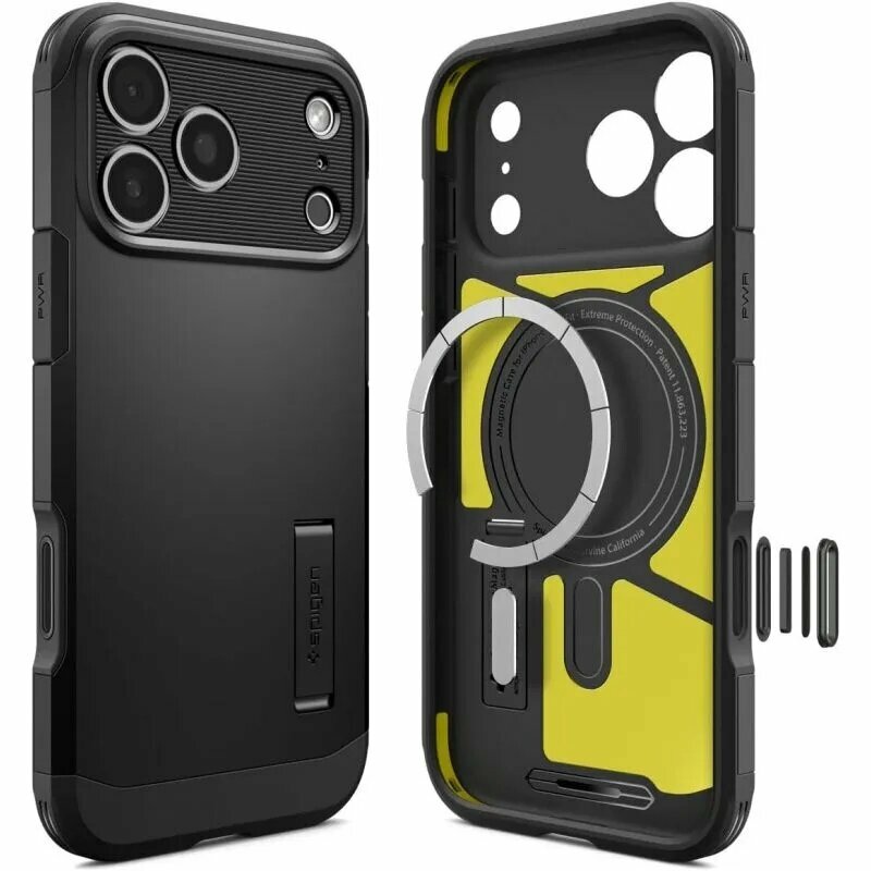 Spigen подходит для iPhone 17 Pro Max. Чехол для мобильного телефона с диагональю 6,9 дюйма, прочная броня -черный