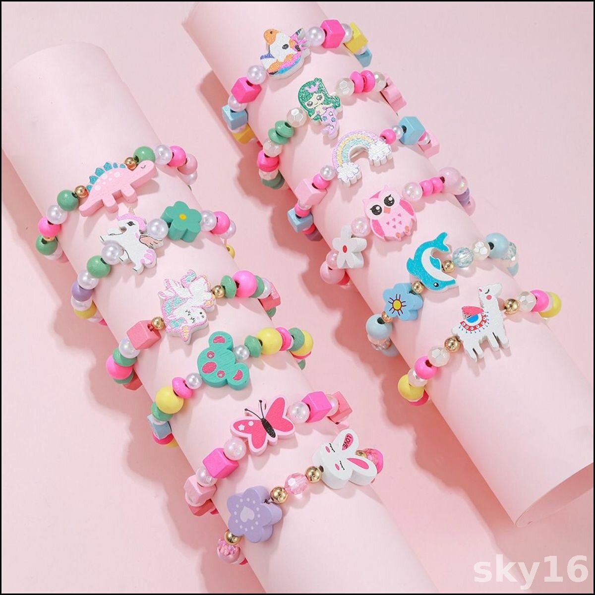 Красочные браслеты для девочек, набор12 штук