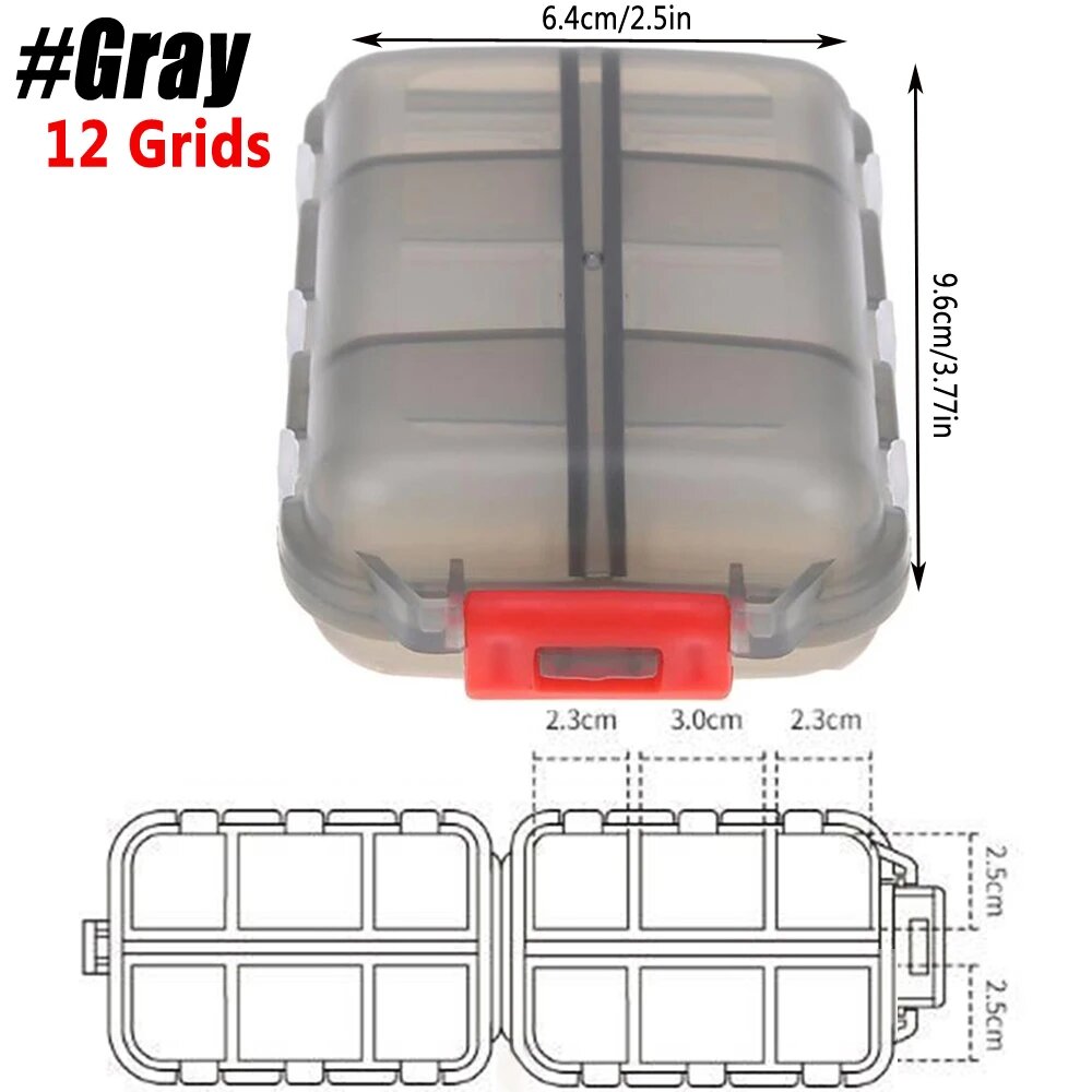 Органайзер для таблеток 12 отделений, Gray-12 Grids