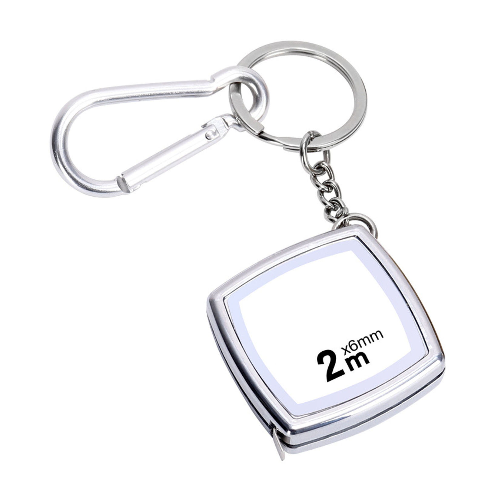 Mini Tape Measure with Keychain Climbing Clip Steel Retractable Portable Measuring 2 Meters