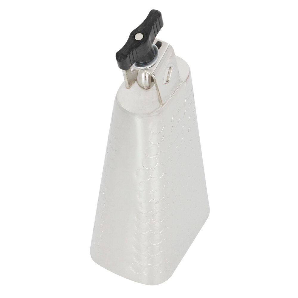 6 Inch Silver Steel Alloy Cowbell for Drum Set Kit Percussion Instrument Accessories, 1 Piece, Size 15.5*10*6.7cm, Weight 602.9g, Package Size 15.7*10.2*6.9cm, Package Weight 607.2g