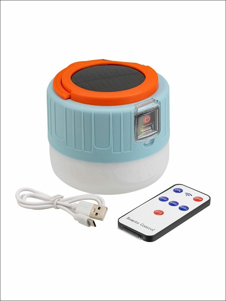 Фонарь кемпинговый на солнечной батарее с функцией Power Bank, туристический светильник подвесной, фонарик подвесной