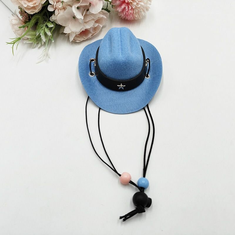 Ковбойская шляпа для питомцев Стильная мини-шляпа в западном стиле для собак и кошек