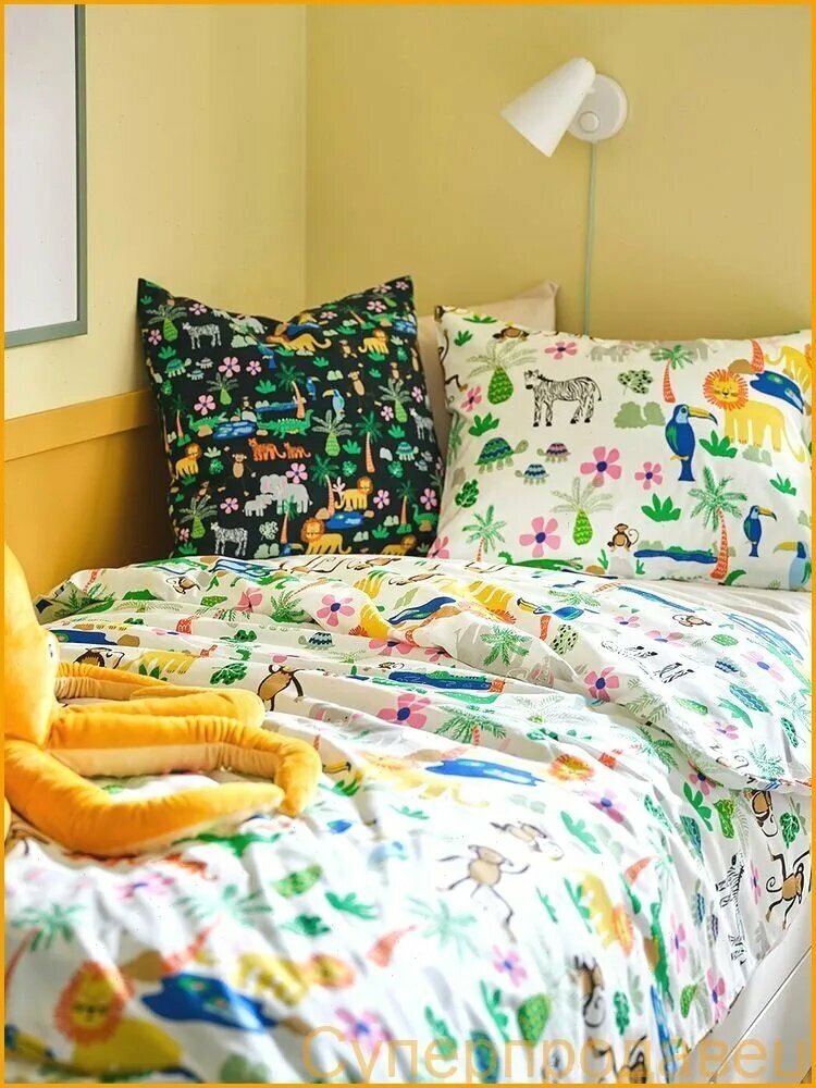 IKEA Комплект постельного белья, Хлопок, Полуторный, наволочки 50x80