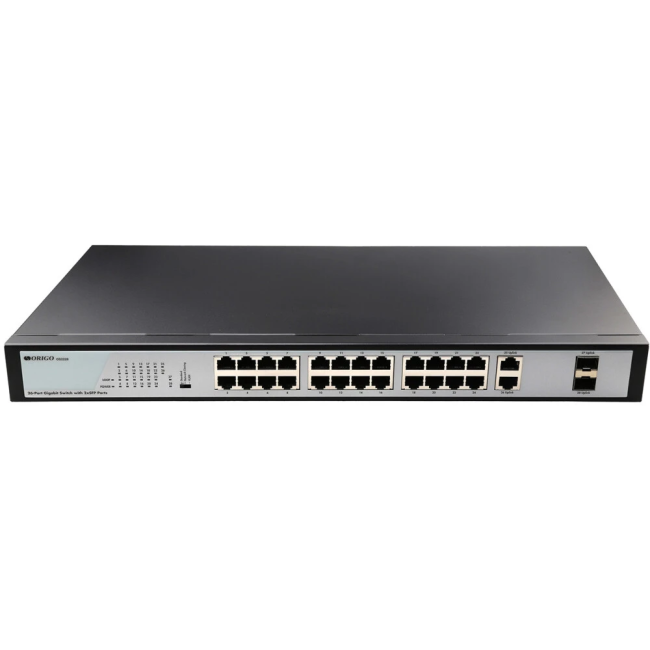 OS2228/A1A ORIGO Неуправляемый коммутатор, 26x1000Base-T, 2x1000Base-X SFP, комплект для установки в 19" стойку