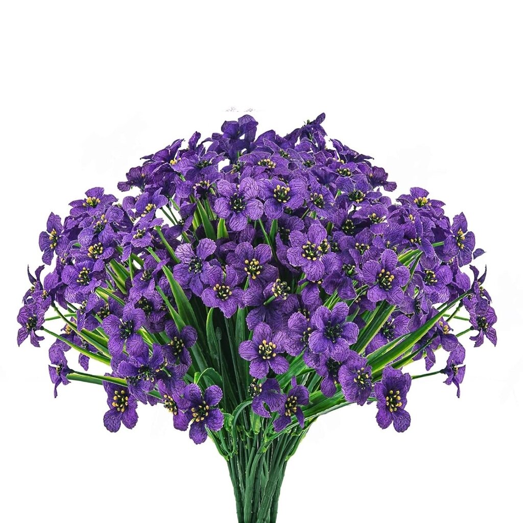 8 искусственных цветов, весенняя трава, фиалки, современный дом, наружное украшение двора, пластиковые цветы-фиолетовый