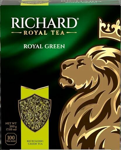 Чай зеленый RICHARD Royal Green Китайский байховый, 100пак