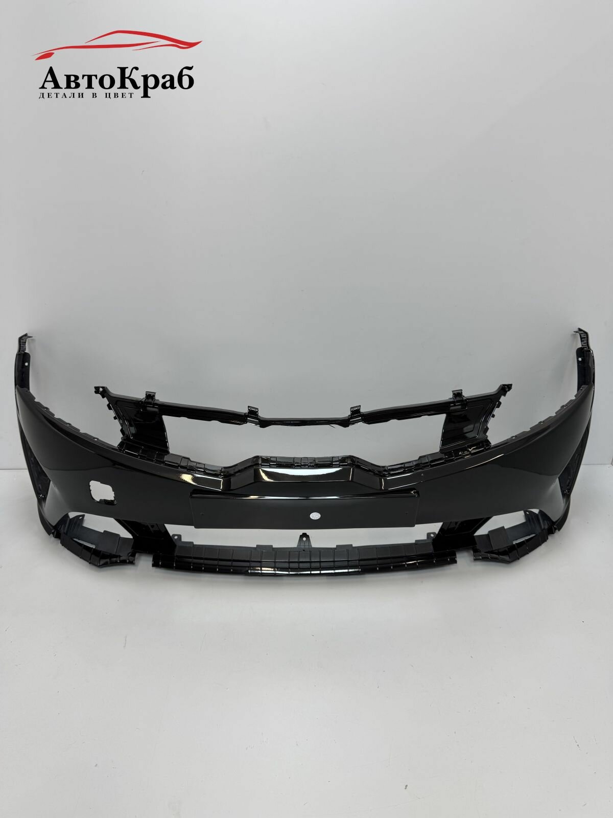 Бампер передний в цвет для Киа Рио 4 рестайлинг 2020 - 2025 г. MZH - черный