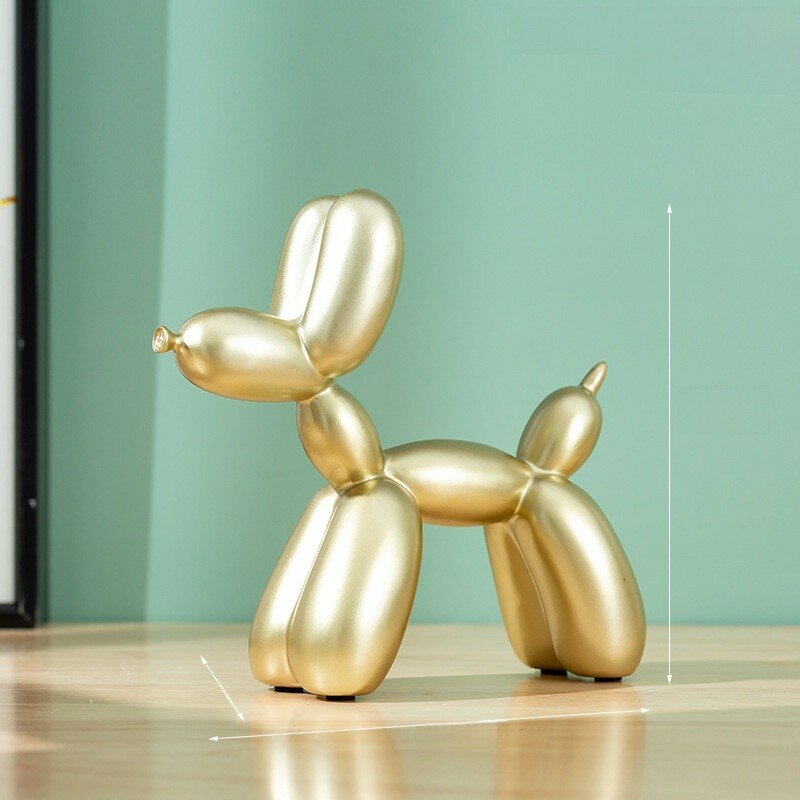 Modern nordic balloon dog resin sculpture for home office living room decor gift gold