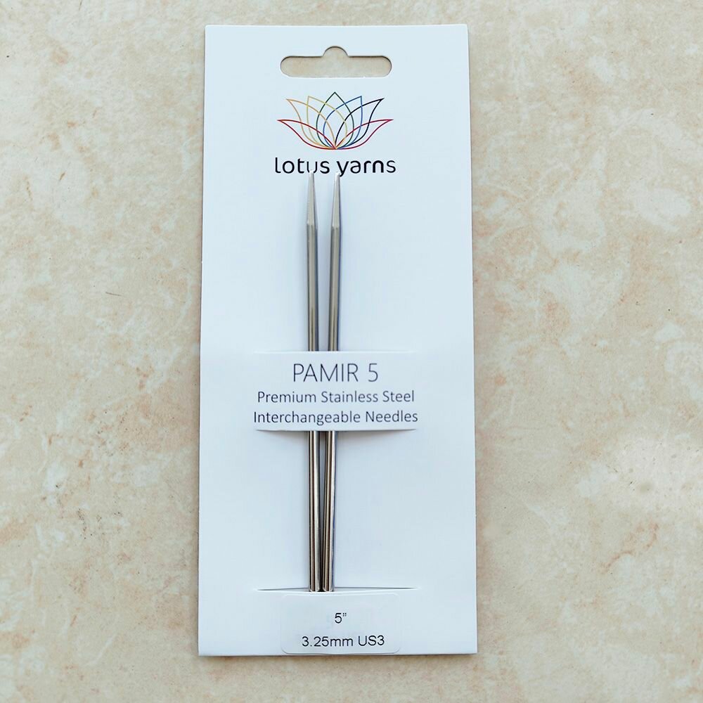 5-Дюймовые сменные круглые наконечники для вязальных спиц Lotus Yarns из нержавеющей стали
