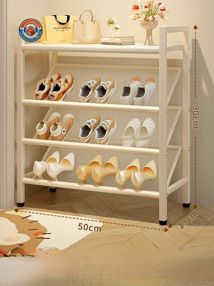 Обувница металлическая напольная для прихожей, 5 полок, компактная и прочная, вместительная стойка для дома и дачи, 50х19х90 см