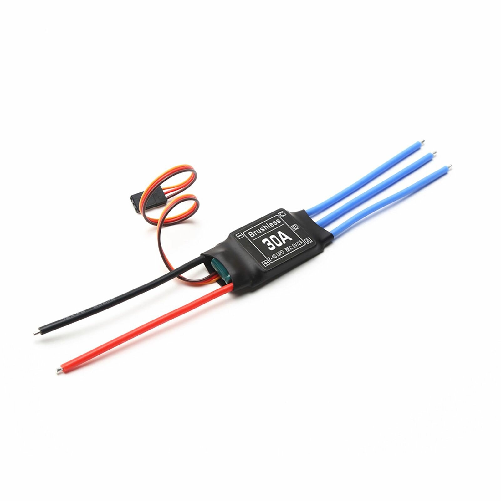 30A Бесколлекторный ESC 2-4S Электронный регулятор скорости с 5V 2A BEC 3,5 мм