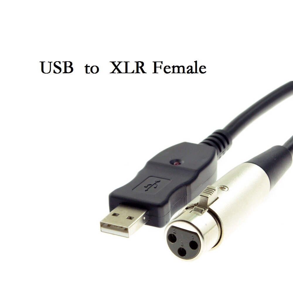 10-футовый Аудиокабель XLR Female-USB с Преобразователем интерфейса Микрофон-USB Адаптер