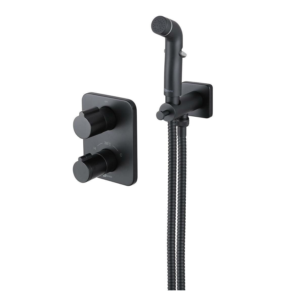 Гигиенический душ со смесителем Lemark Bronx LM3740BL c термостатом цвет Черный