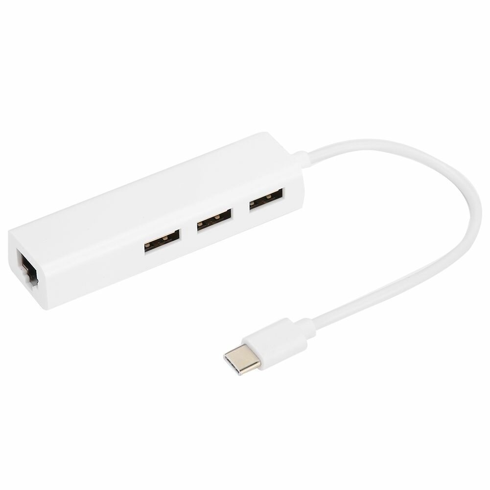 3-портовый концентратор USB2.0 RJ45 Сетевая карта Lan USB3.1 Тип C к адаптеру Ethernet для OS X / Android