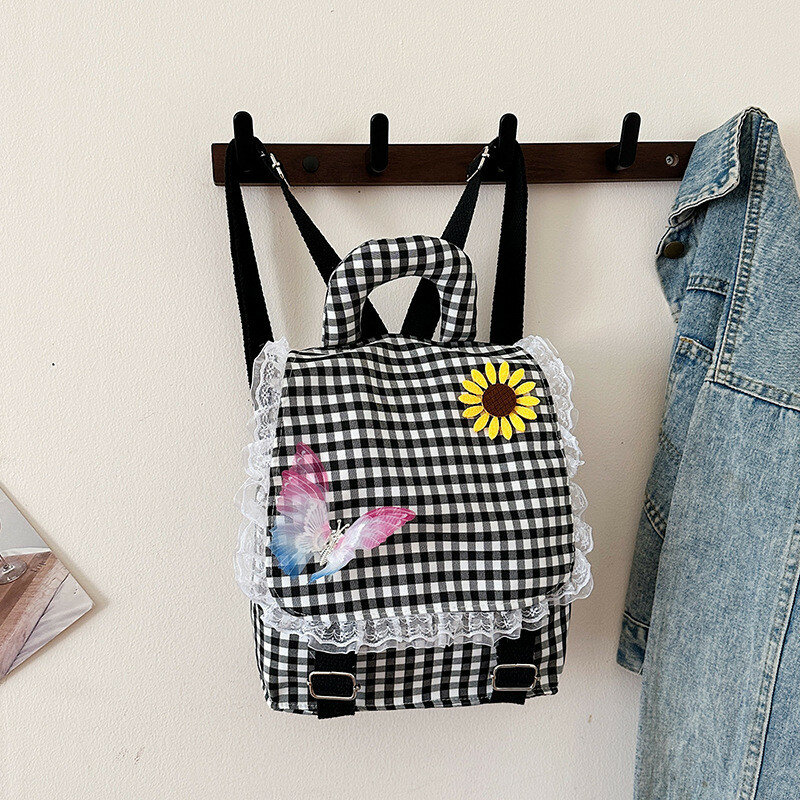 Feminine butterfly girls backpack with breathable fabric and durable stitching for school