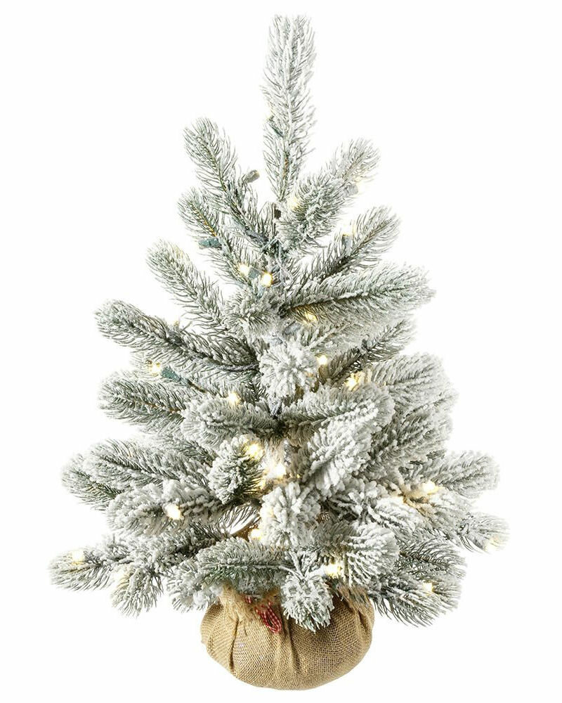 Елка настольная с лампочками Русская Красавица Снежная 90 см, 50 теплых белых LED ламп, батарейки, литая 100%, царь елка РКФЛ-90-3AA