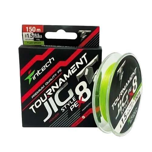 Леска плетеная (шнур) INTECH TOURNAMENT JIG STYLE PE X8 LIME GREEN (ITJSPE8150LG-06 (150 м 0,128мм) )