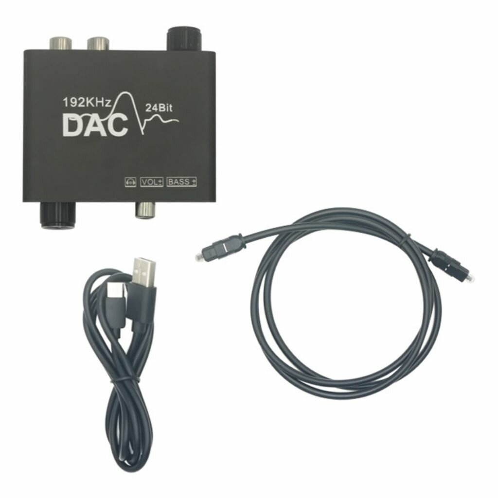Цифроаналоговый аудиопреобразователь DAC192KHz с регулировкой громкости низких частот-с помощью оптоволоконного кабеля